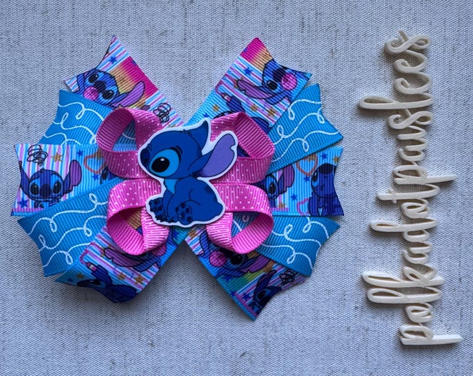 Stitch Hairbow- Lilo & Stitch Hairbow- Stitch Hairbows- Stitch Bow ...