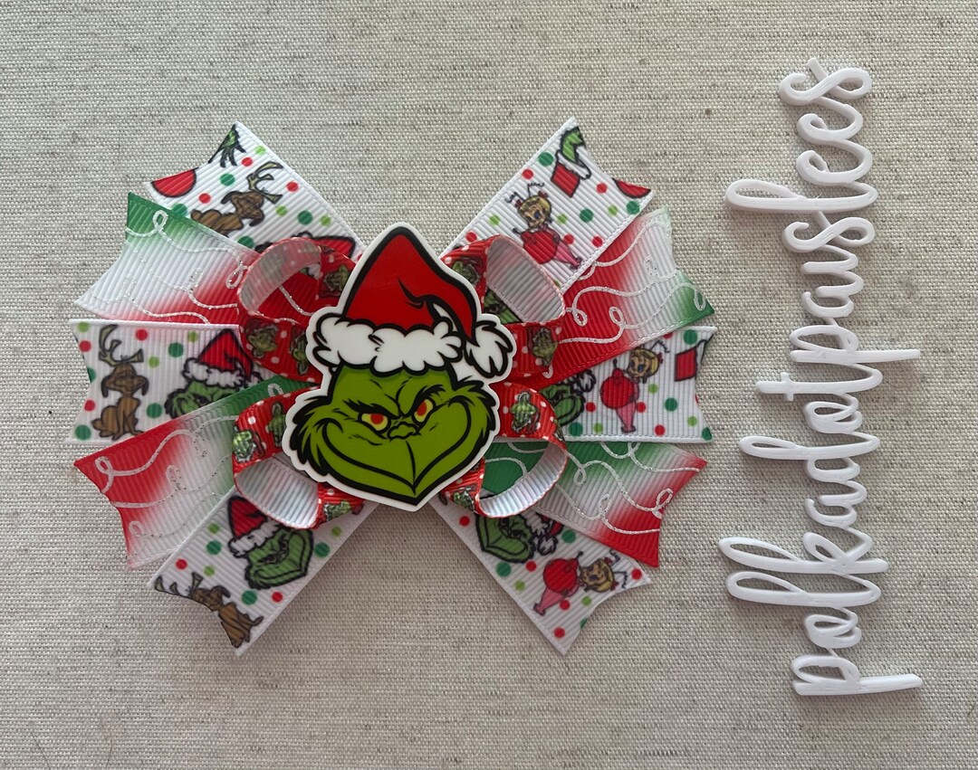 Grinch Hairbow Grinch Hairbows Grinch Bow Grinch Bows How - Etsy