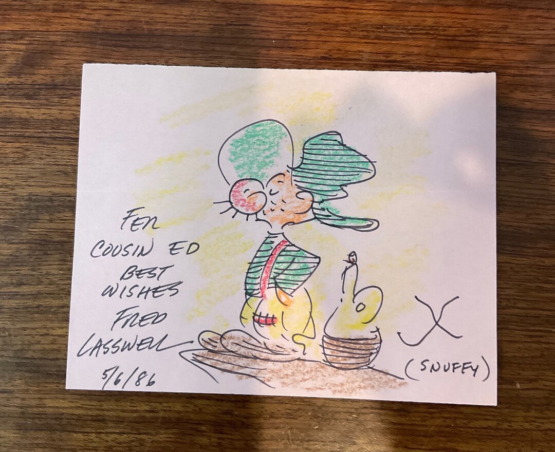 Fred Lasswell AMERICAN CARTOONIST (1916 - 2001) Hand-signed Cartoon 5.5 ...