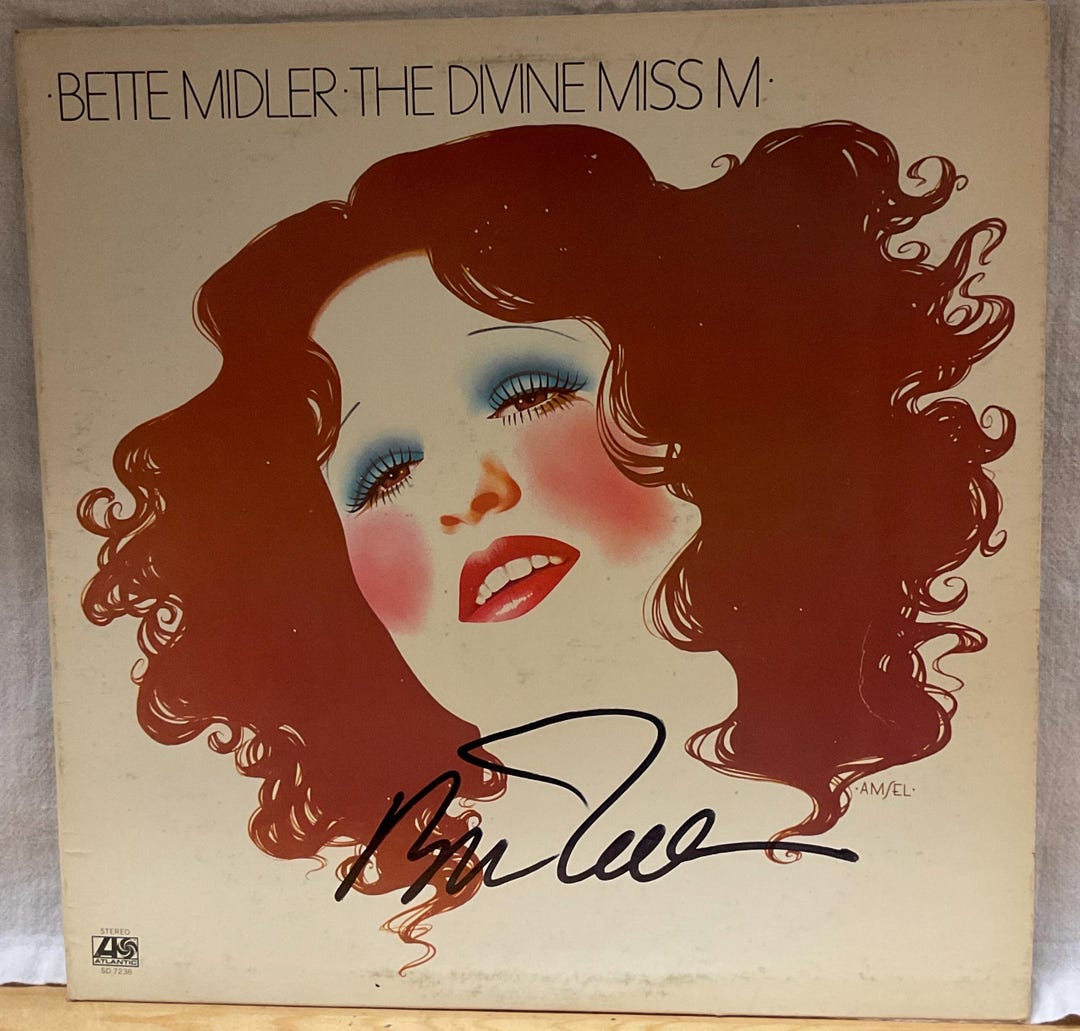 Bette Midler "the Divine Miss M" LP Album Hand-signed Autographed by ...