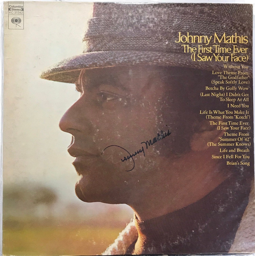 Johnny Mathis the First Time Ever Record Album Cover Hand Signed by ...