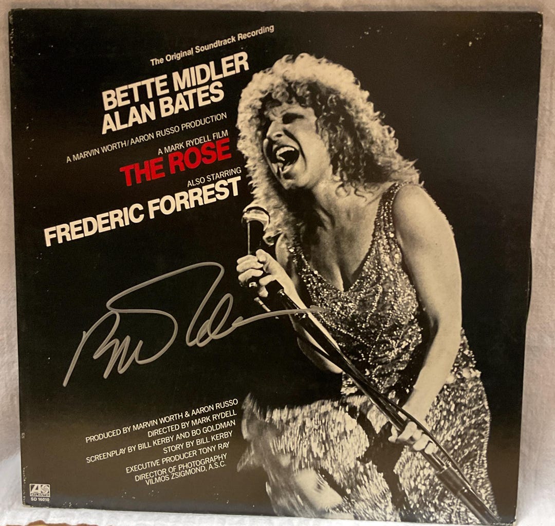 Bette Midler "the Rose" Film Original Soundtrack LP Album Hand-signed ...