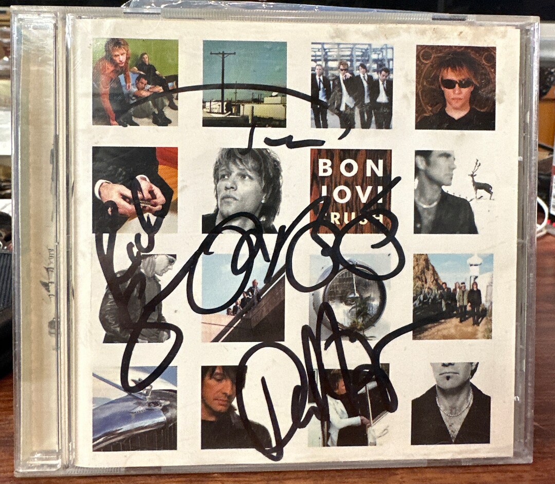 Bon Jovi Crush CD 4x Hand Signed Autographed by John Bon Jovi Richie Sambora & Tico Torres David ...