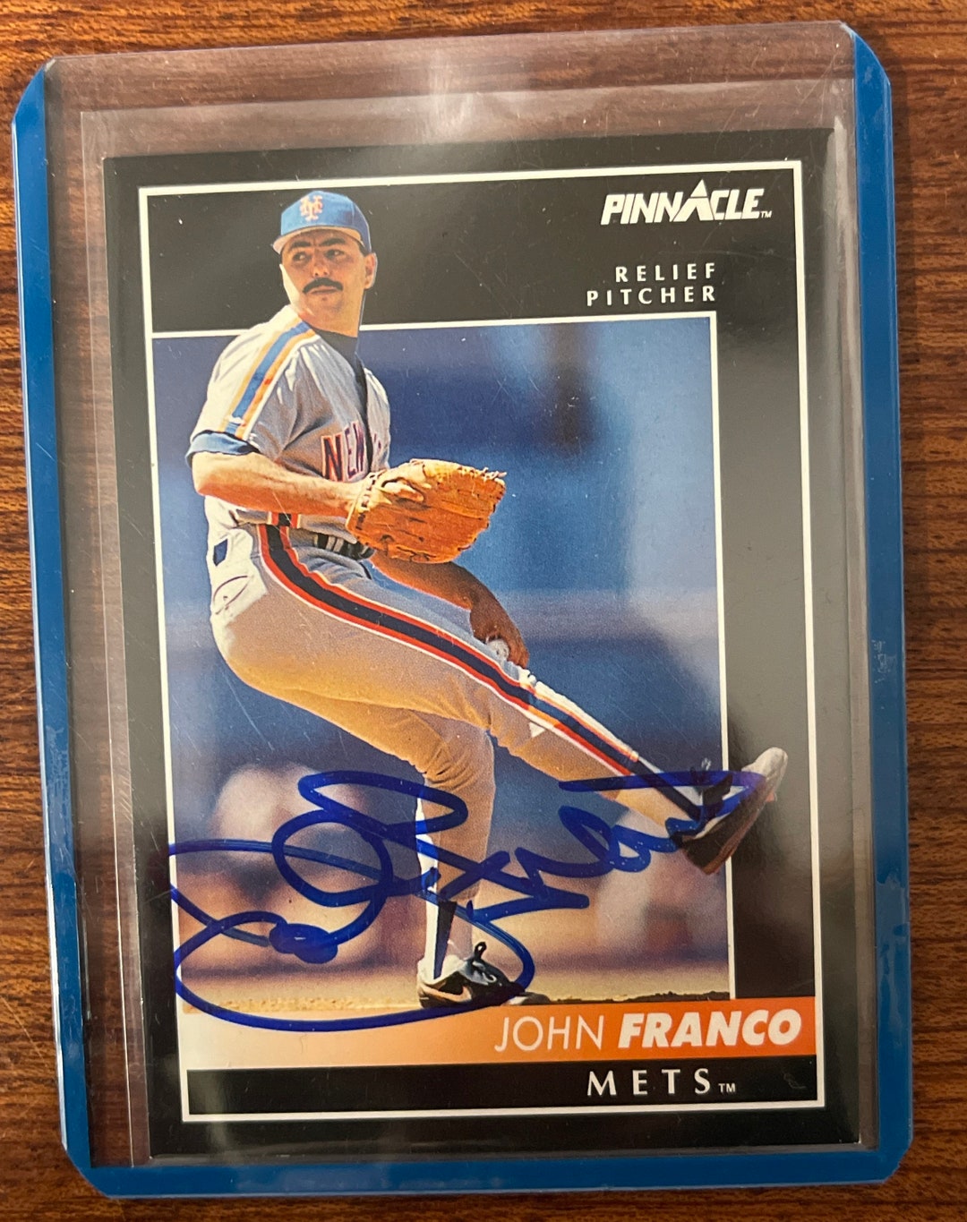 John Franco Pinnacle 64 1992 Hand Signed Autographed Card N Blue ...