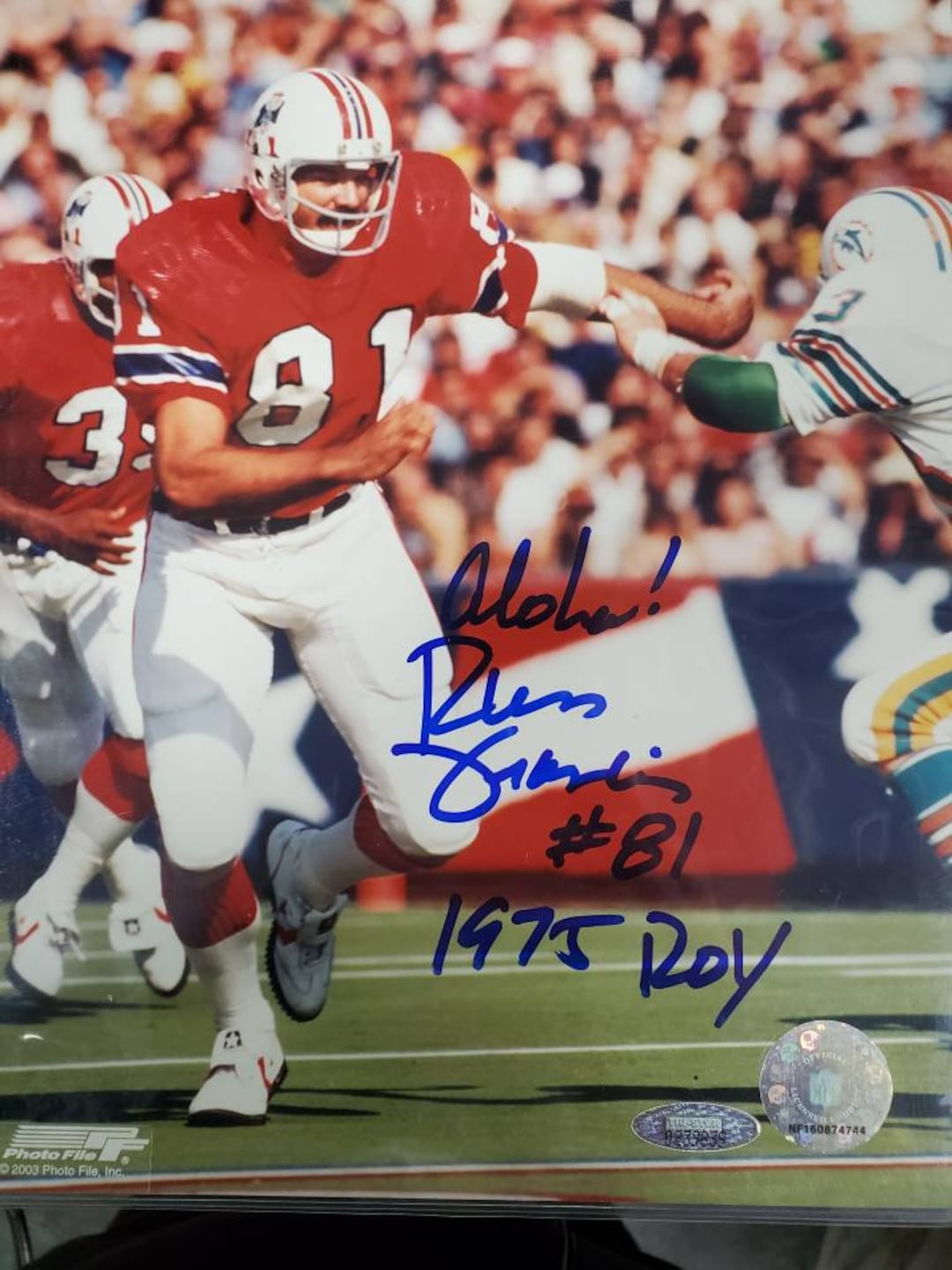 Russ Francis New England Patriots San Francisco 49ers NFL Autographed 8 ...