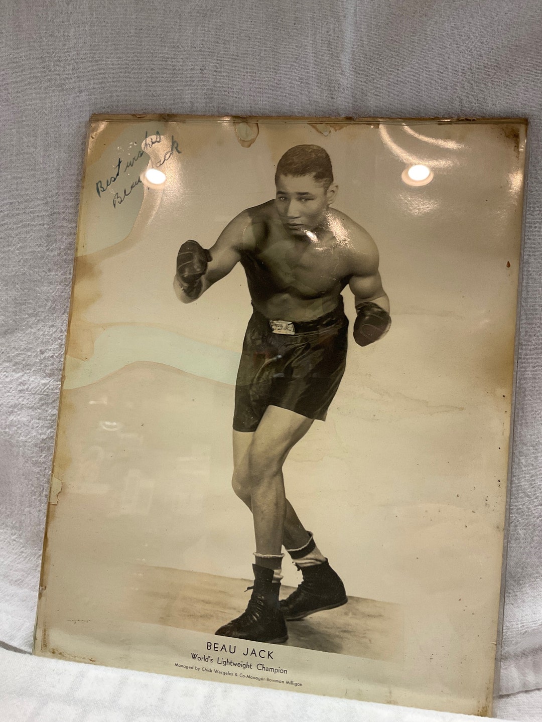 1940s Beau Jack Autographed Boxing Photograph 8x10" Lightweight ...