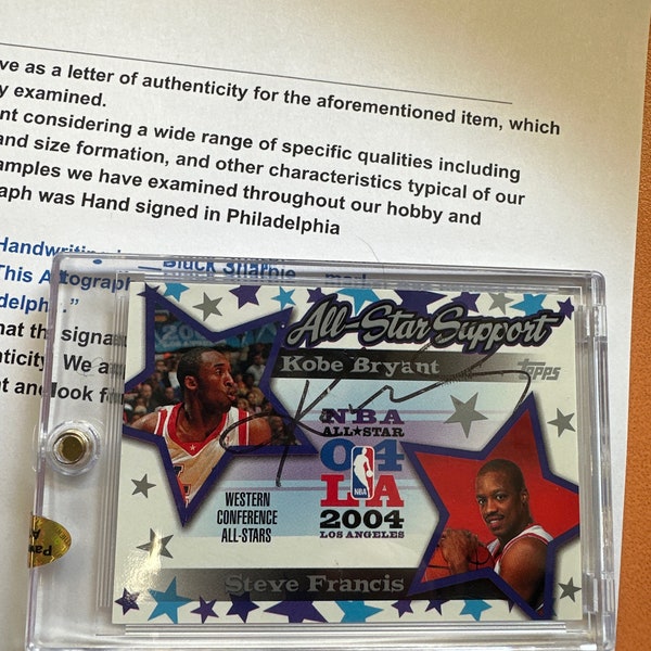 Signed Kobe Bryant Card - Etsy