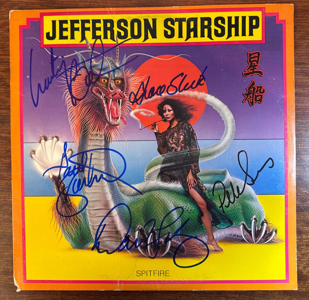 Jefferson Starship Spitfire Record Album Hand Signed Autograph 5x by ...