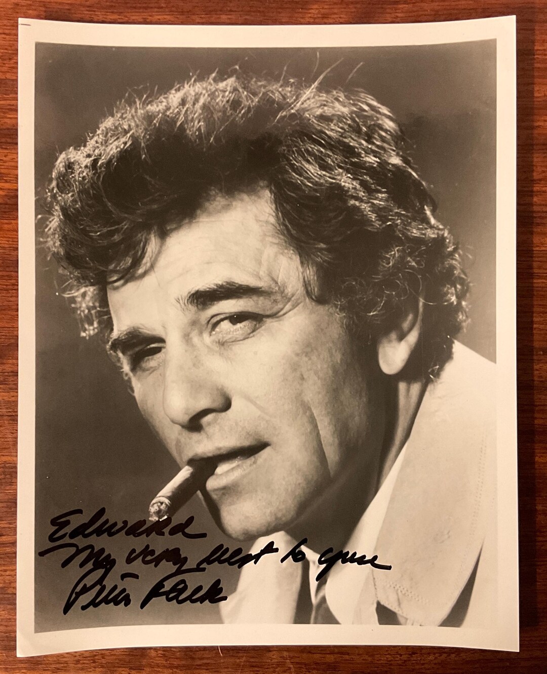 Peter Falk Columbo Hand Signed Autographed in Black Ink 8x10 Photo W ...