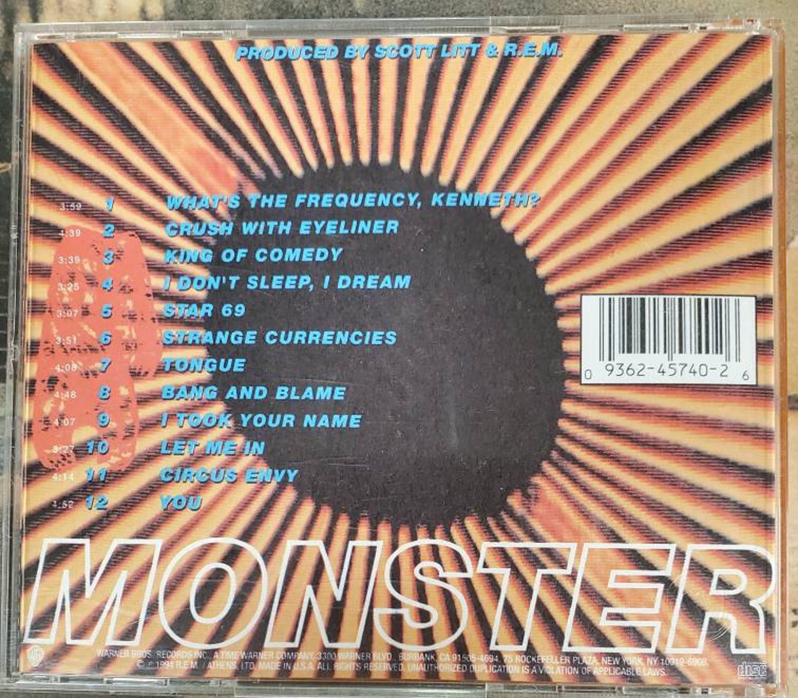 REM Monster CD Hand Signed Autographed by Michael Stipe w/ LOA | Etsy