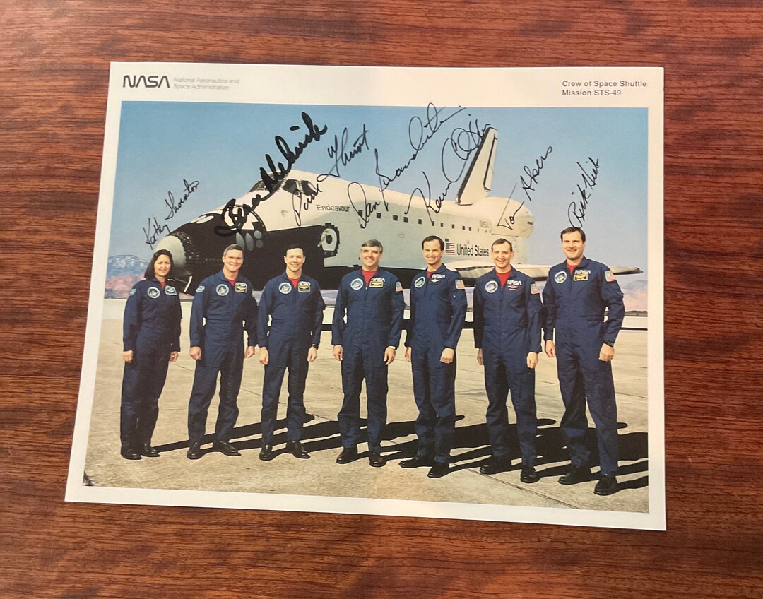 FULL NASA Space Shuttle Crew Mission STS-49 Hand Signed Autographed ...