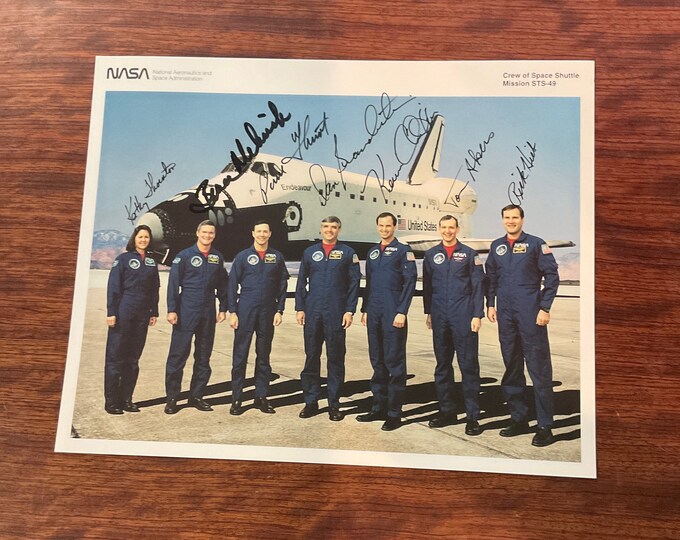 FULL NASA Space Shuttle Crew Mission STS-49 Hand Signed Autographed 8 ...