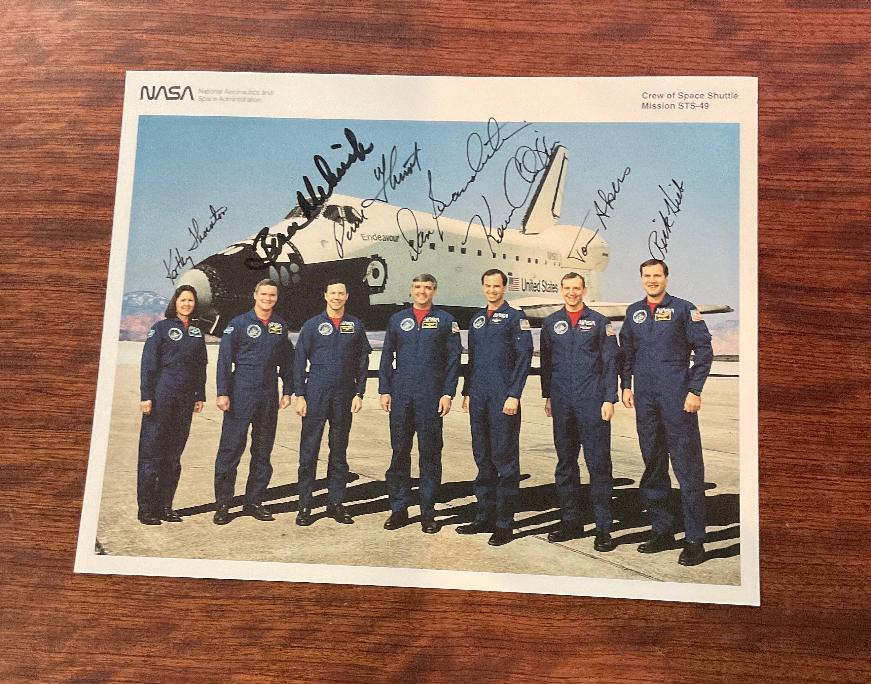 FULL NASA Space Shuttle Crew Mission STS-49 Hand Signed Autographed ...