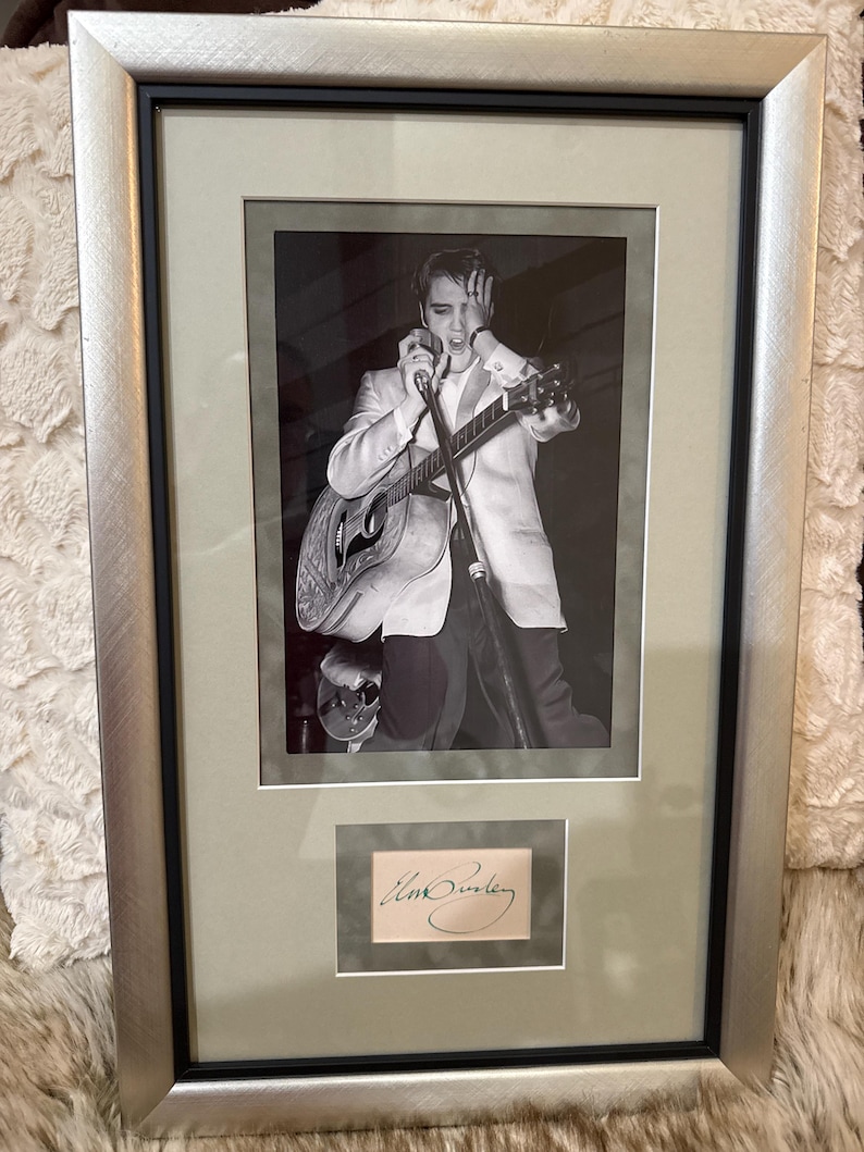 Elvis Presley Signed Autograph: Framed Photo With LOA (20"x12") - Etsy