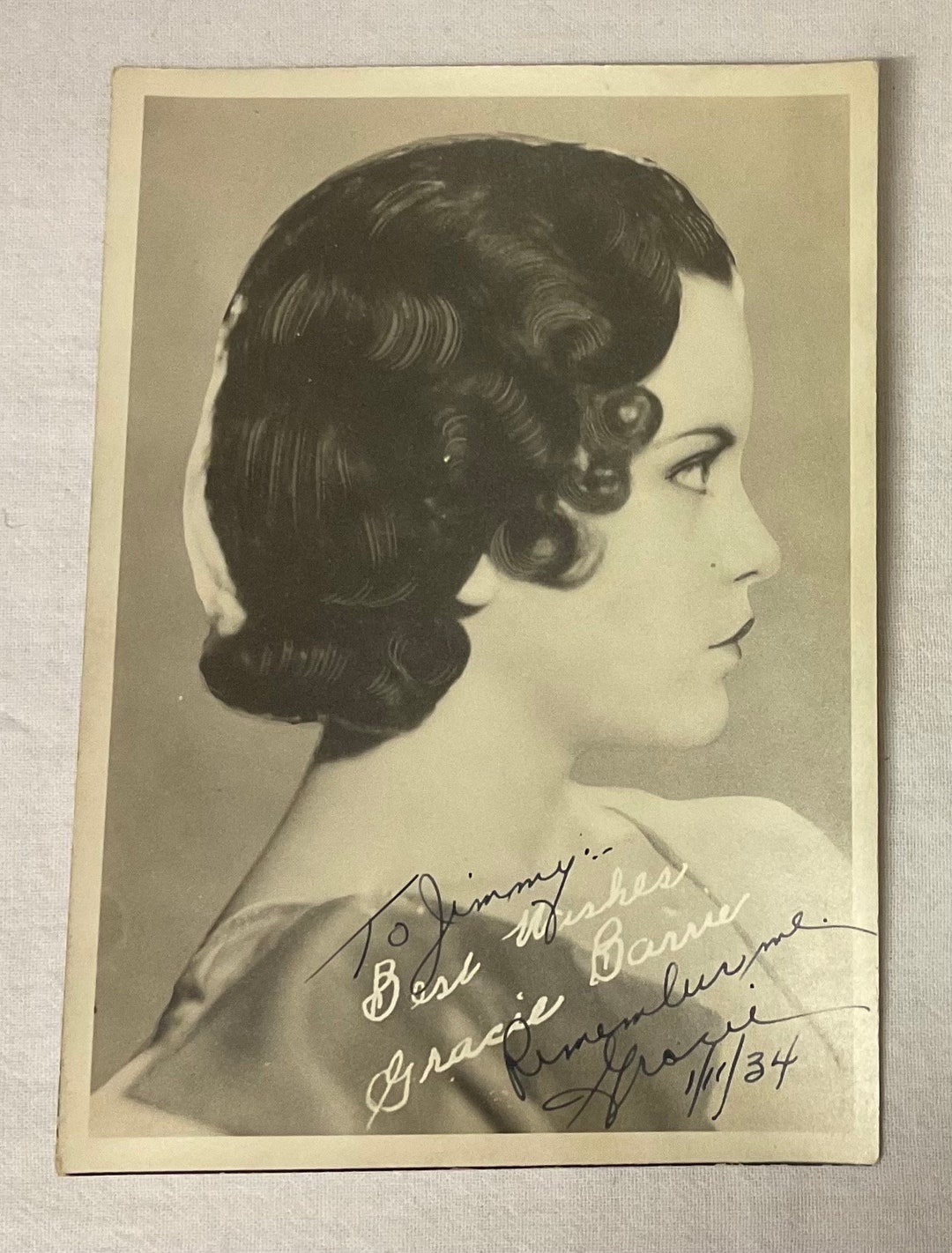 1934 Gracie Barrie Broadway Singer & Vocalist Hand Signed Autographed ...