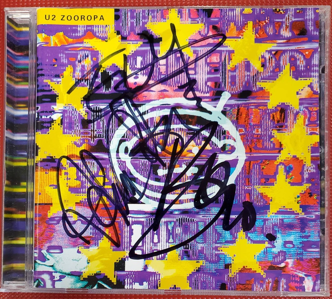 U2 "zooropa" CD 3x Hand-signed Autograph by Bono, the Edge, Adam ...