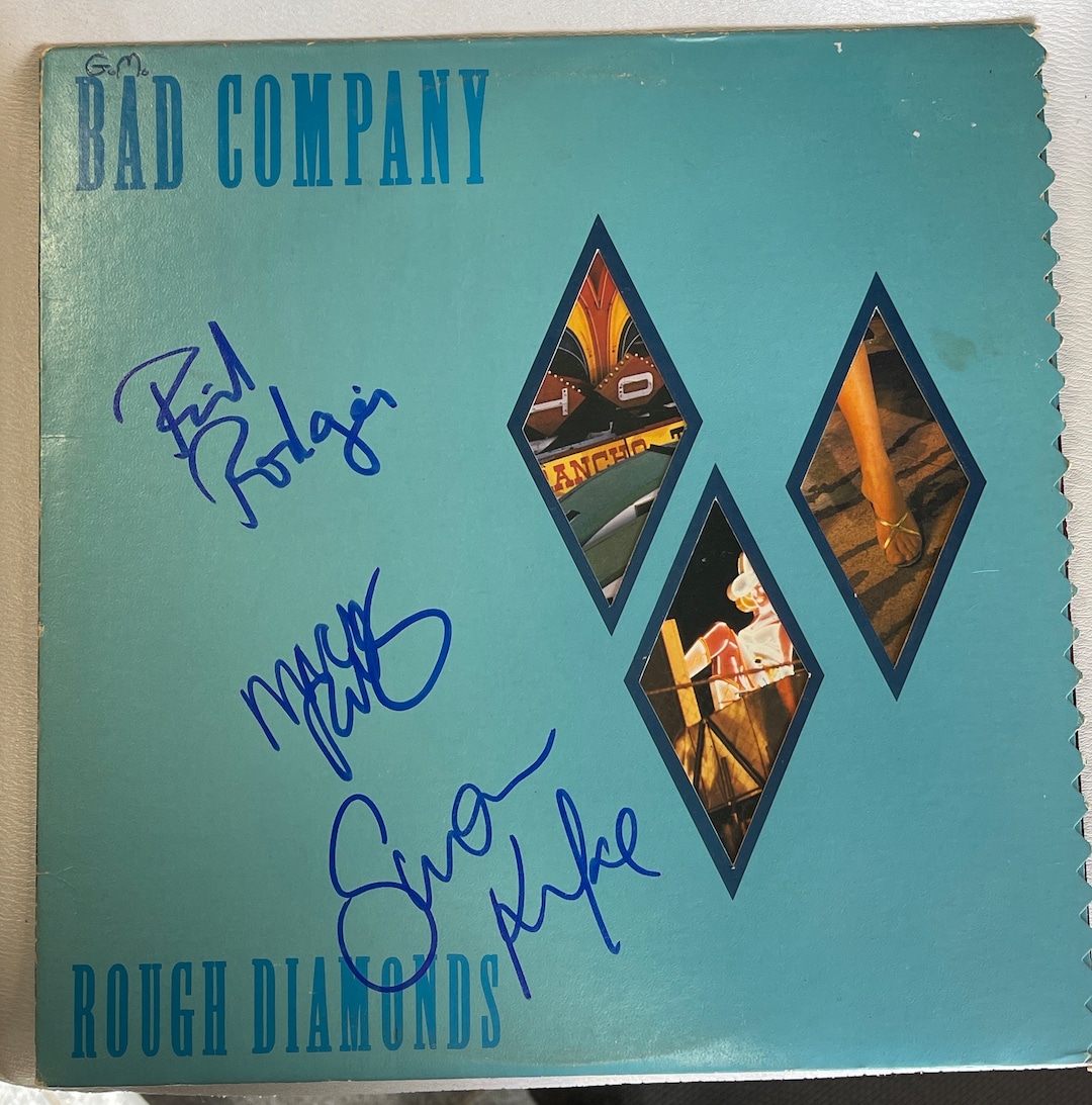Bad Company Rough Diamonds Record Album Cover Hand Signed by Paul ...