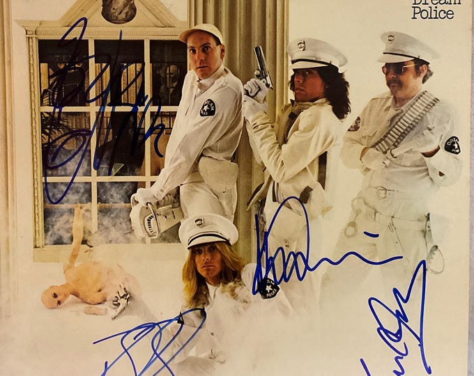Cheap Trick "dream Police" LP Record Album 4x Hand-signed by Robin Zander, Rick Nielsen, Tom ...