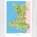 Print Map Cymru - Map of Wales Print - Etsy UK