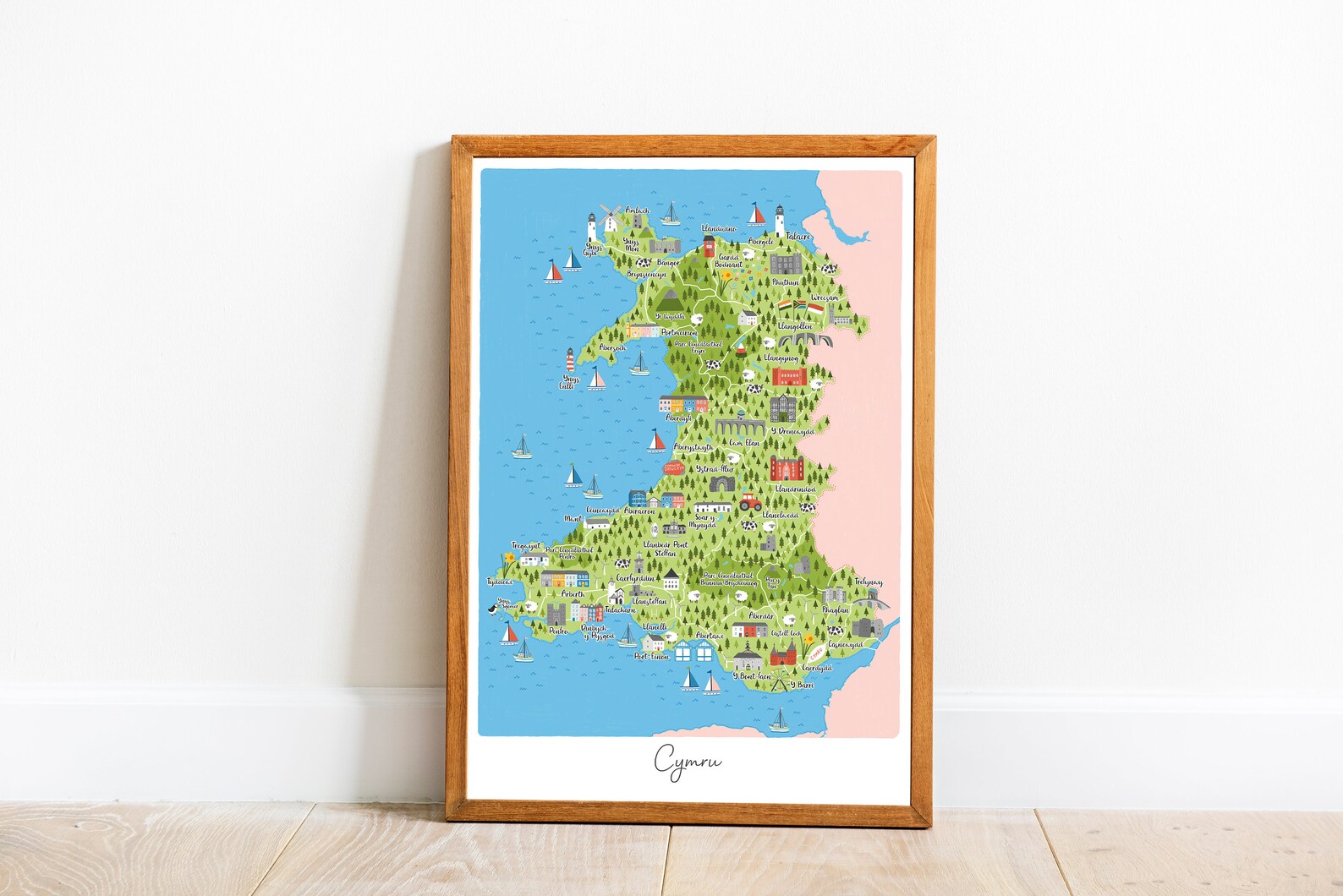 Print Map Cymru - Map of Wales Print - Etsy UK
