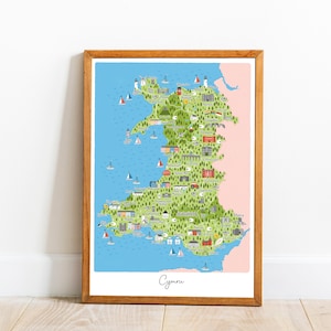 Print Map Cymru - Map of Wales Print - Etsy UK