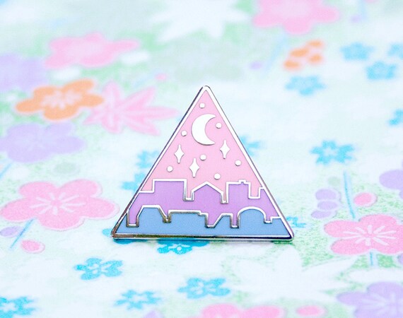 Cute Enamel Pins Nightfall Cityscape Lapel Pin Space Kei | Etsy