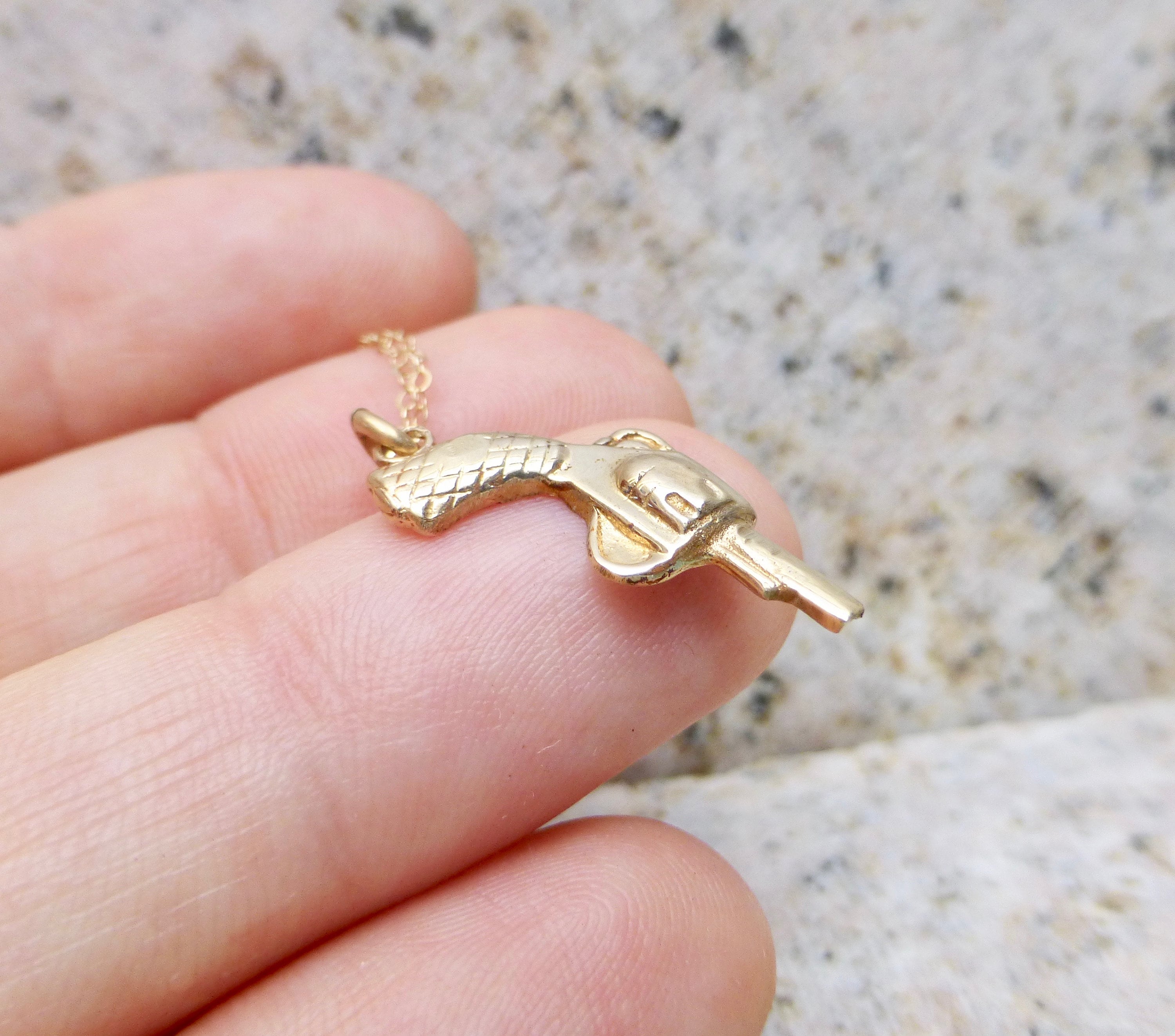 Vintage Pistol Charm 14 Karat Gold Charm Vintage 1980's - Etsy