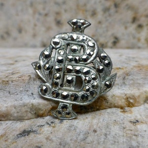 Art Deco Monogram Pin, Vintage Tie Pin, Letter B Brooch, Antique ...