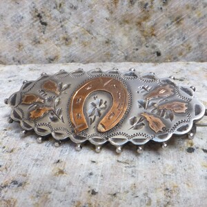 Victorian Silver Good Luck Brooch, Antique Silver Brooch, Antique Lucky ...