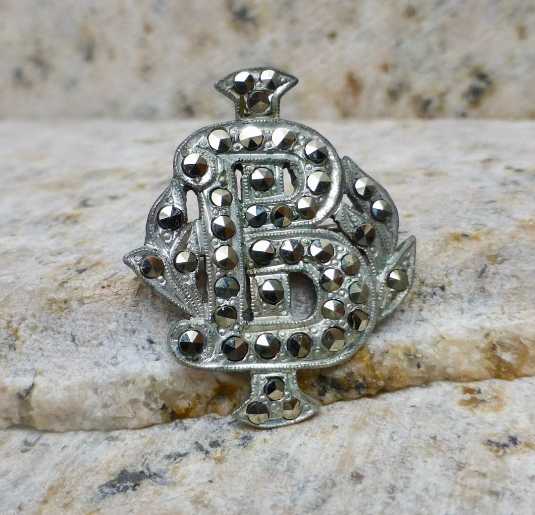 Art Deco Monogram Pin, Vintage Tie Pin, Letter B Brooch, Antique ...