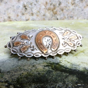 Victorian Silver Good Luck Brooch, Antique Silver Brooch, Antique Lucky ...