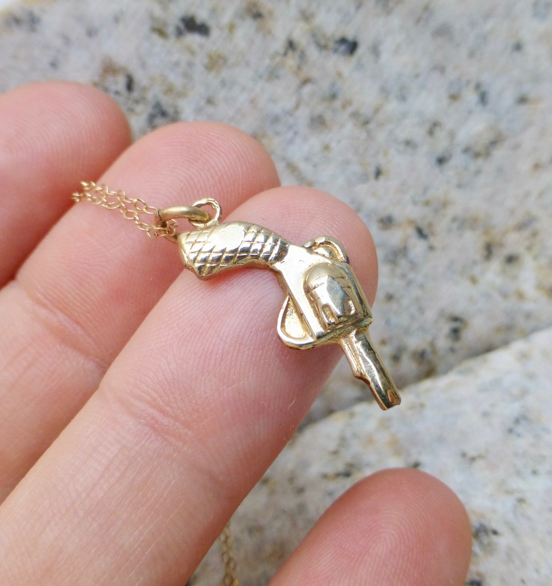 Vintage Pistol Charm, 14 Karat Gold Charm, Vintage 1980's Charm, Gold ...