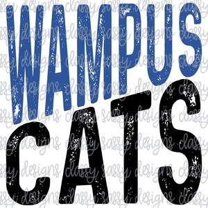 Wampus Cats Royal Blue School Mascot Name Svg PNG INSTANT DOWNLOAD ...