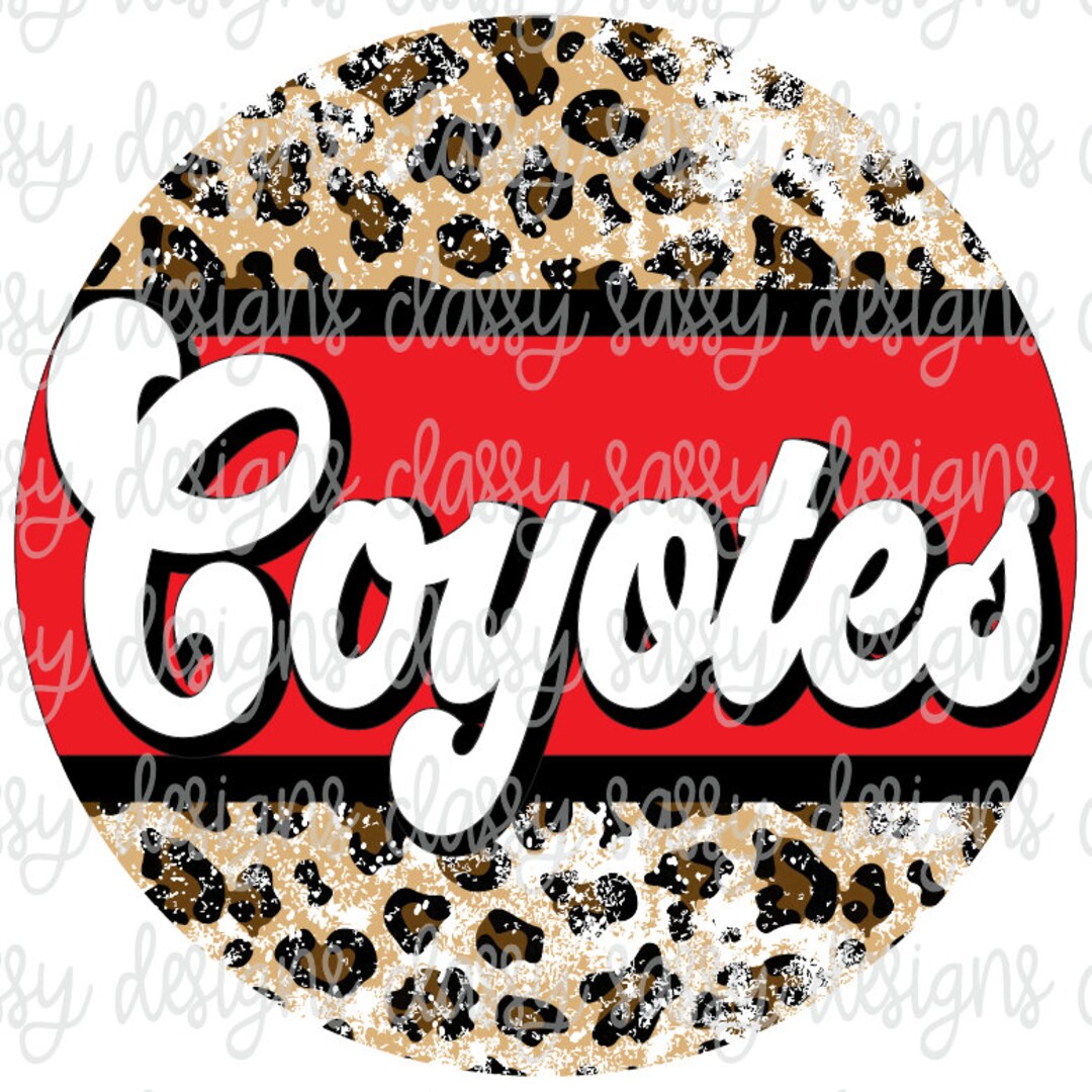 Coyotes Red School Mascot Leopard Cheetah Animal Print - Etsy