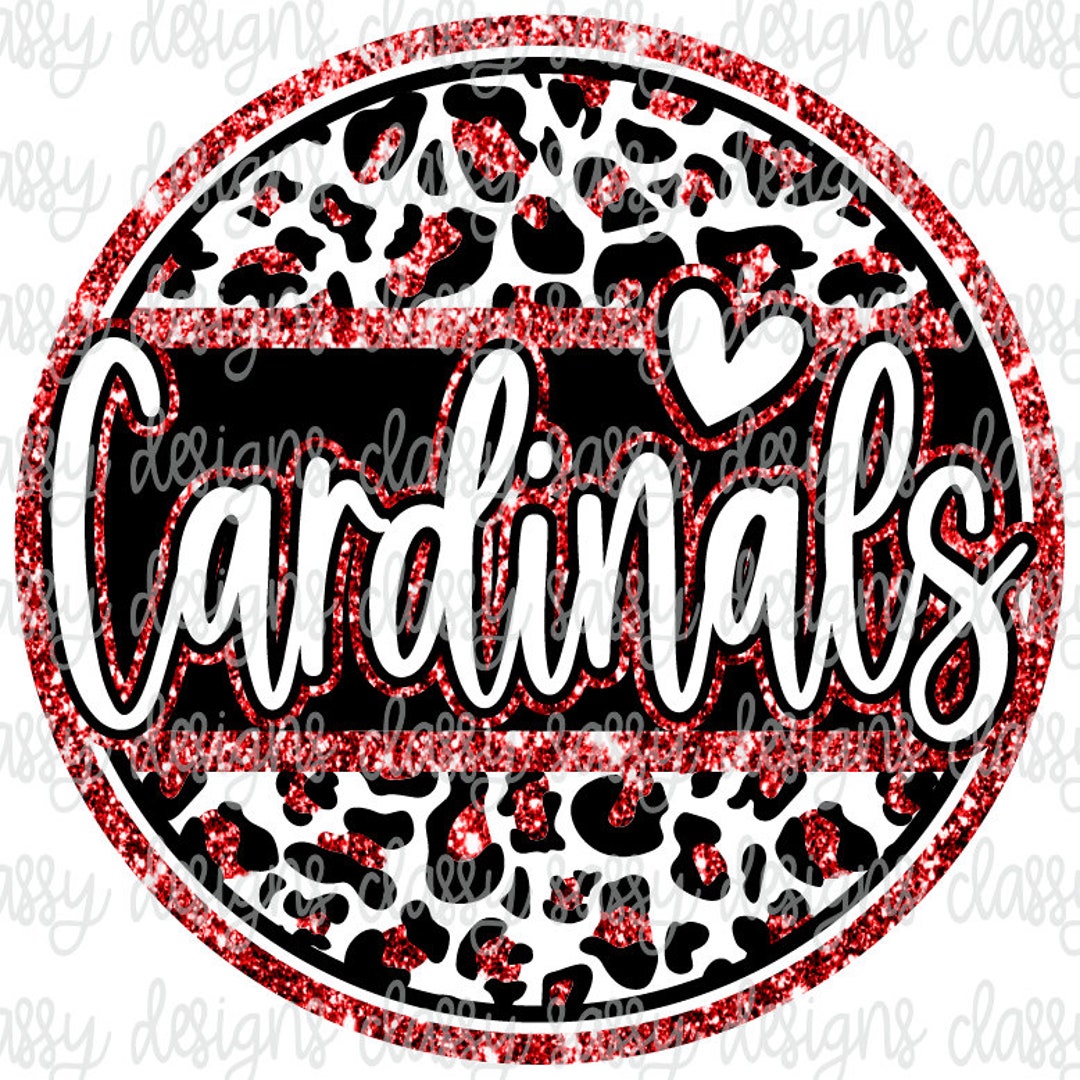 Cardinals Red Glitter School Mascot, School Spirit Png, Sports Png, Svg ...