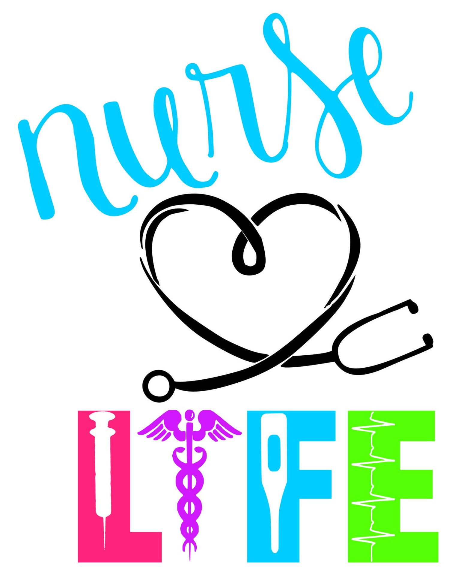 Nurse Life SVG INSTANT DOWNLOAD Cut File Silhouette Cricut | Etsy