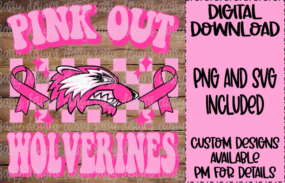 Pink Out Wolverines, Breast Cancer Awareness, Football, PNG INSTANT ...