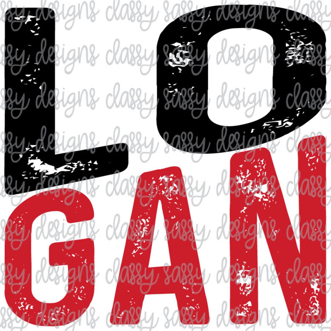 Logan Red and Black School Mascot Name Pastel Svg PNG INSTANT DOWNLOAD ...