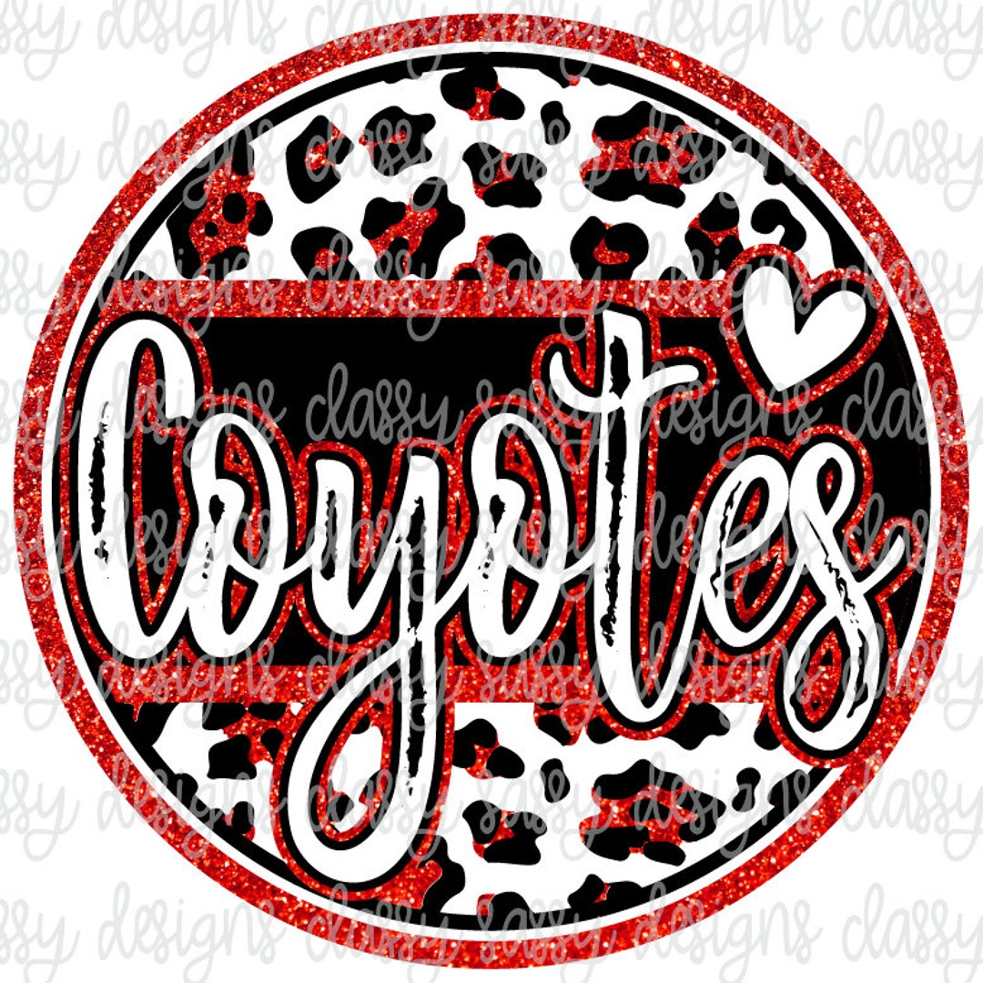 Coyotes Red School Mascot Leopard Cheetah Animal Print Svg PNG - Etsy