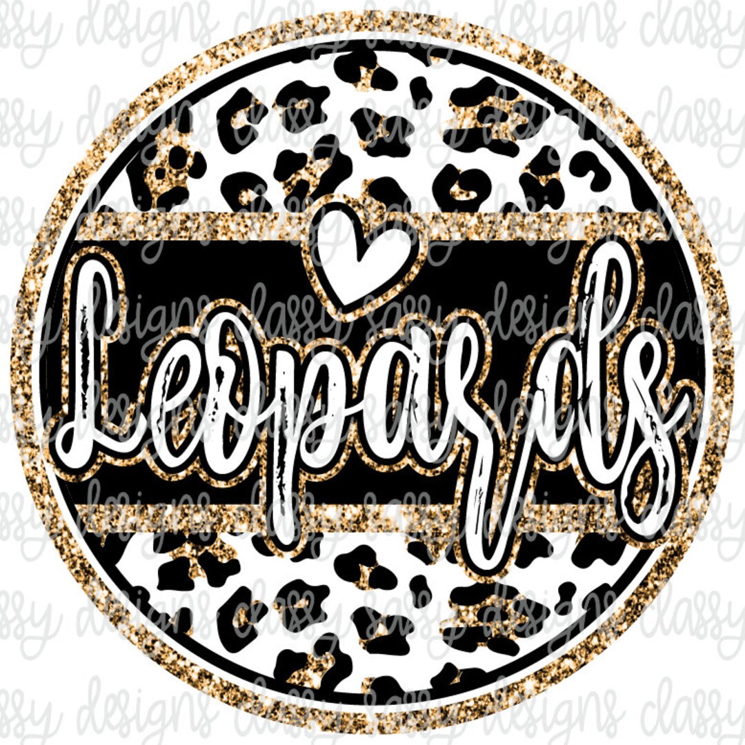 Leopards Gold Glitter School Mascot Leopard Cheetah Animal - Etsy