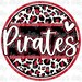 Pirates Red Glitter School Mascot Leopard Cheetah Svg PNG INSTANT ...