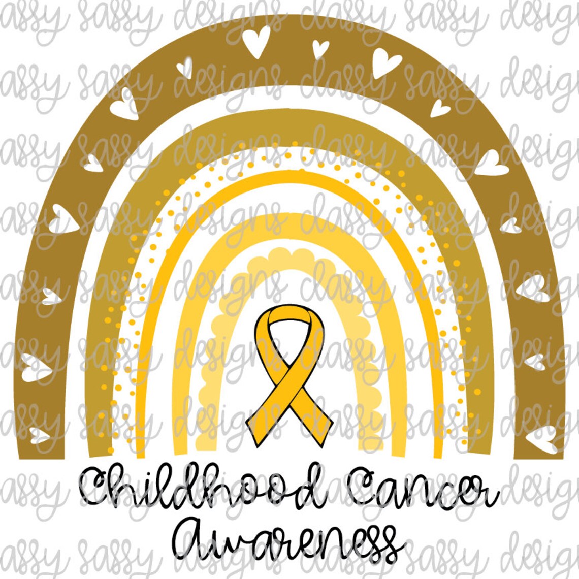 Childhood Cancer Awareness Rainbow Ribbon Gold Leopard Svg PNG - Etsy