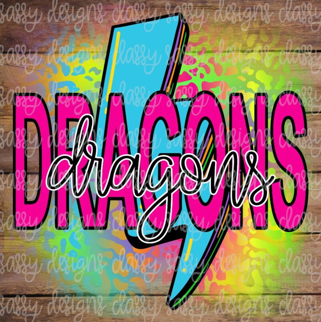Dragons School Mascot, School Spirit, Sports Transfer, Sublimation ...