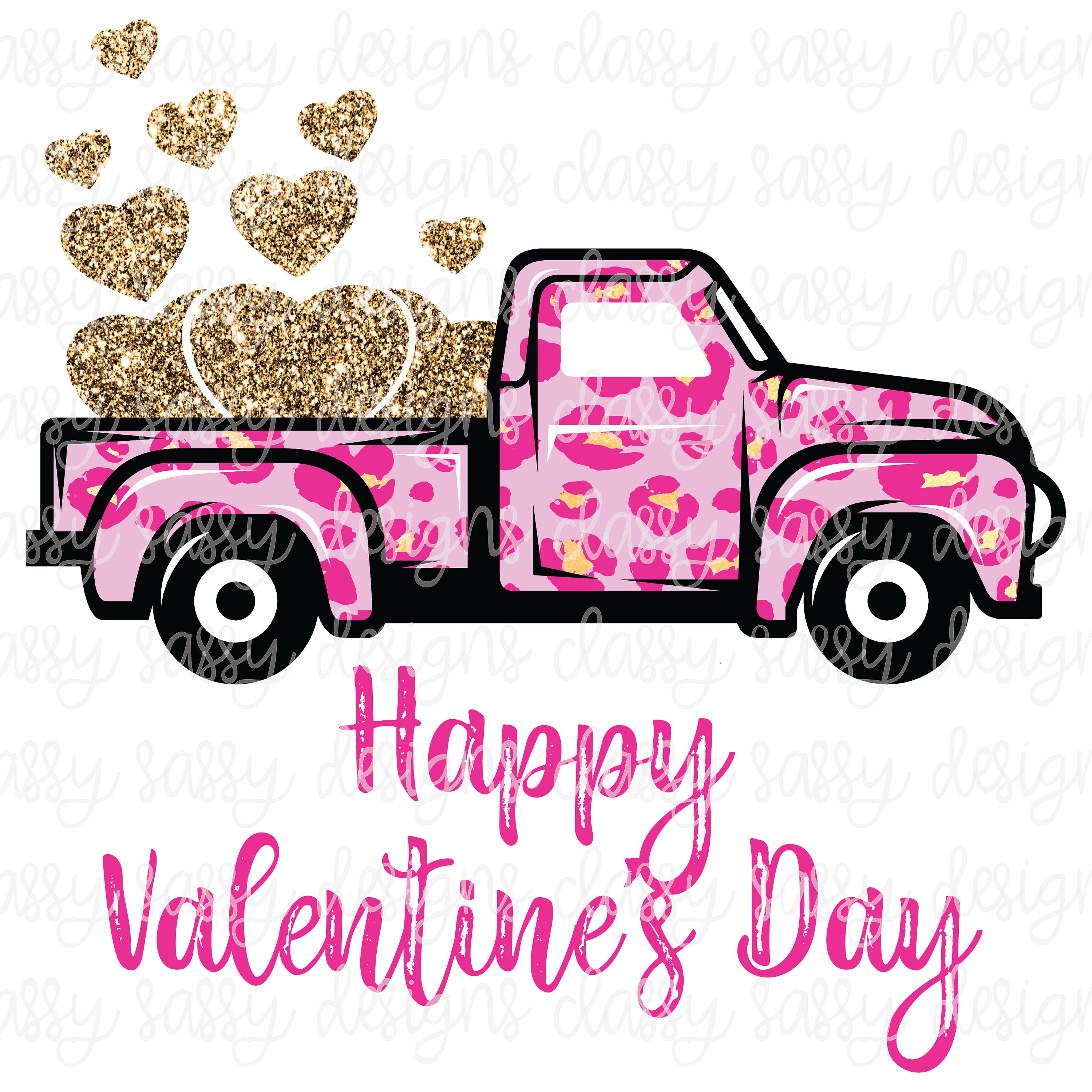 Happy Valentine's Day Truck Hearts Vintage Truck Old Truck - Etsy