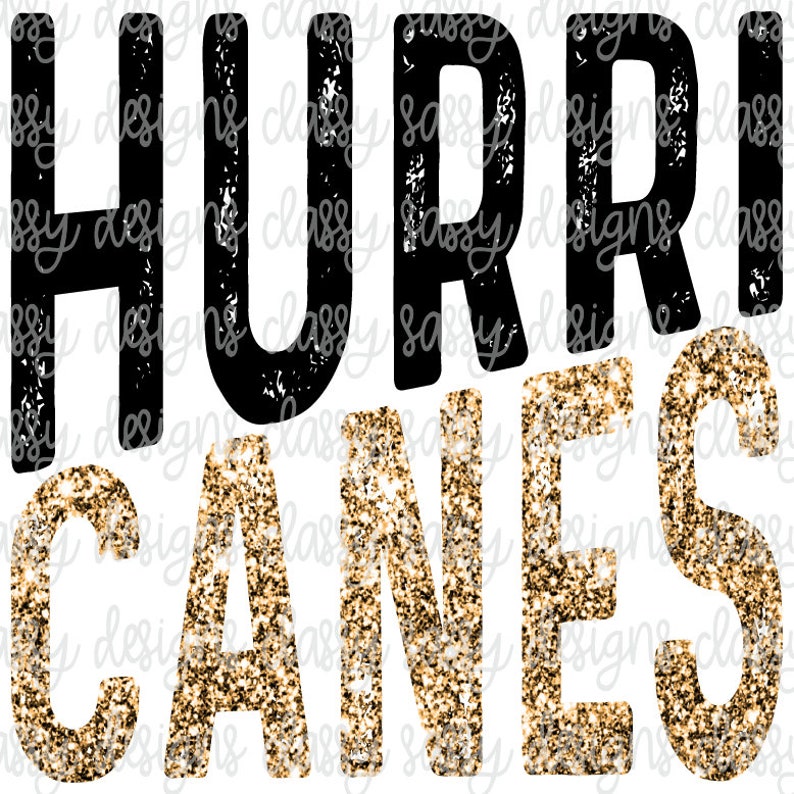 Hurricanes Gold Glitter School Mascot Name Pastel Svg PNG - Etsy