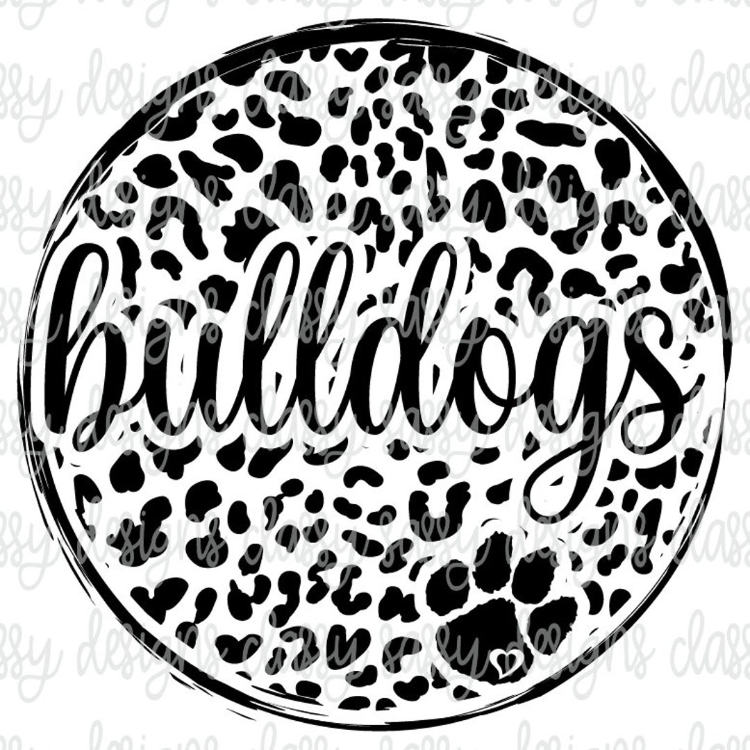 Bulldogs Black School Mascot Leopard Cheetah Animal Print Svg PNG ...