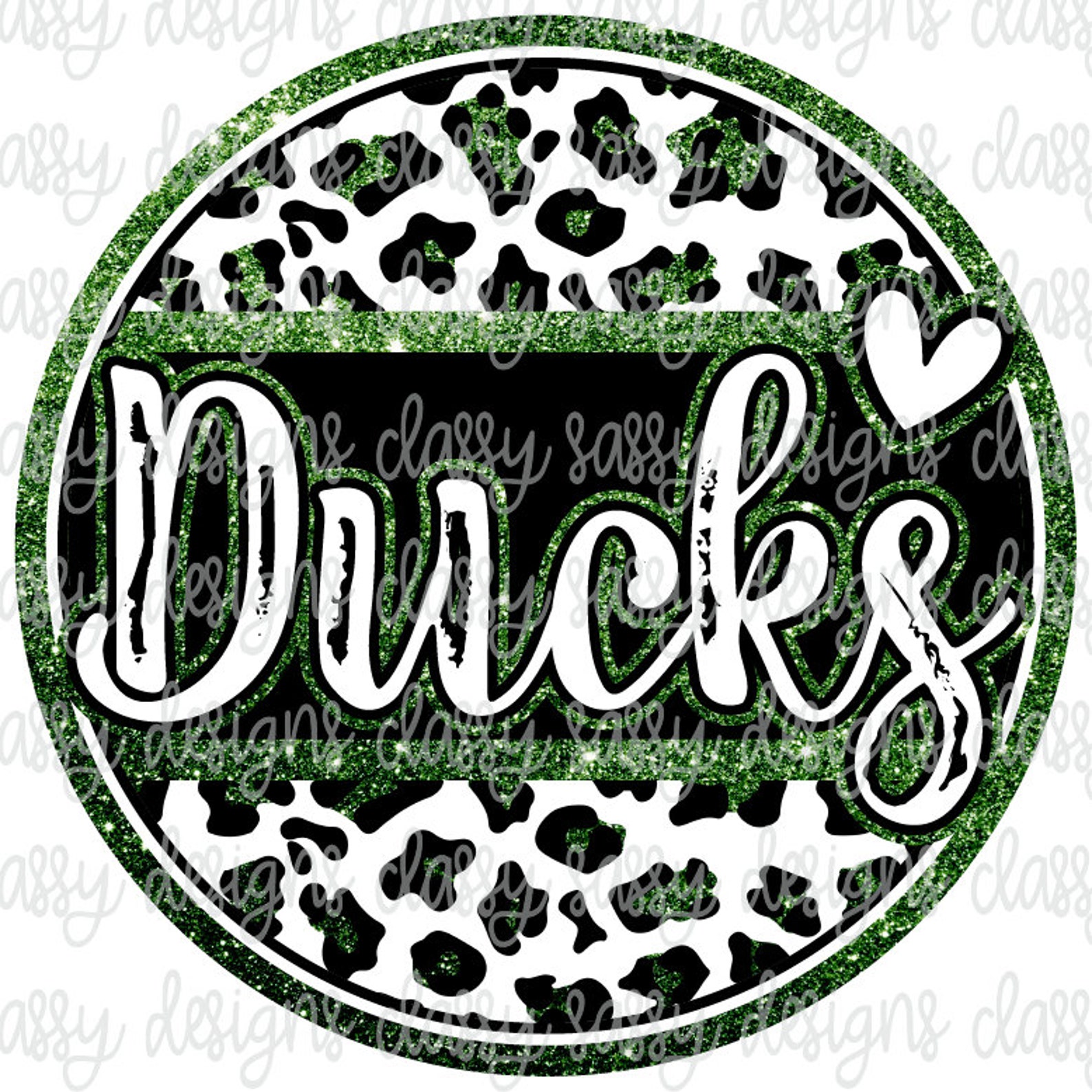 Ducks Green Glitter School Mascot Leopard Cheetah Animal Print PNG ...