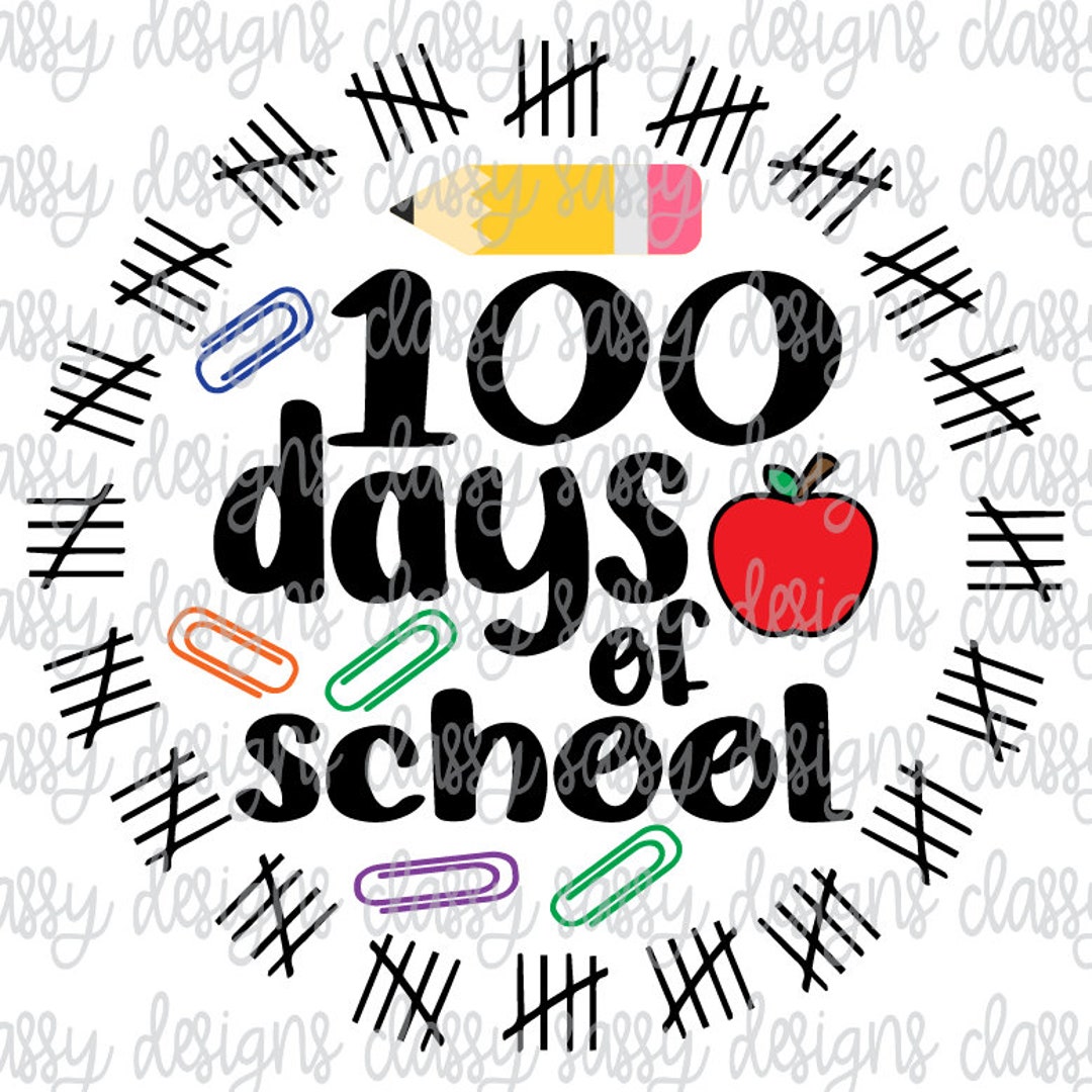 100 Days of School Supplies Teacher Svg PNG INSTANT DOWNLOAD Print and ...