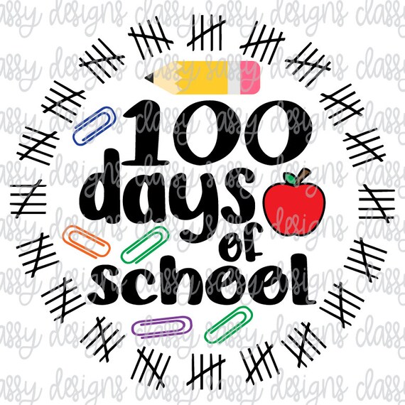 100 Days of School Supplies Teacher Svg PNG INSTANT DOWNLOAD | Etsy