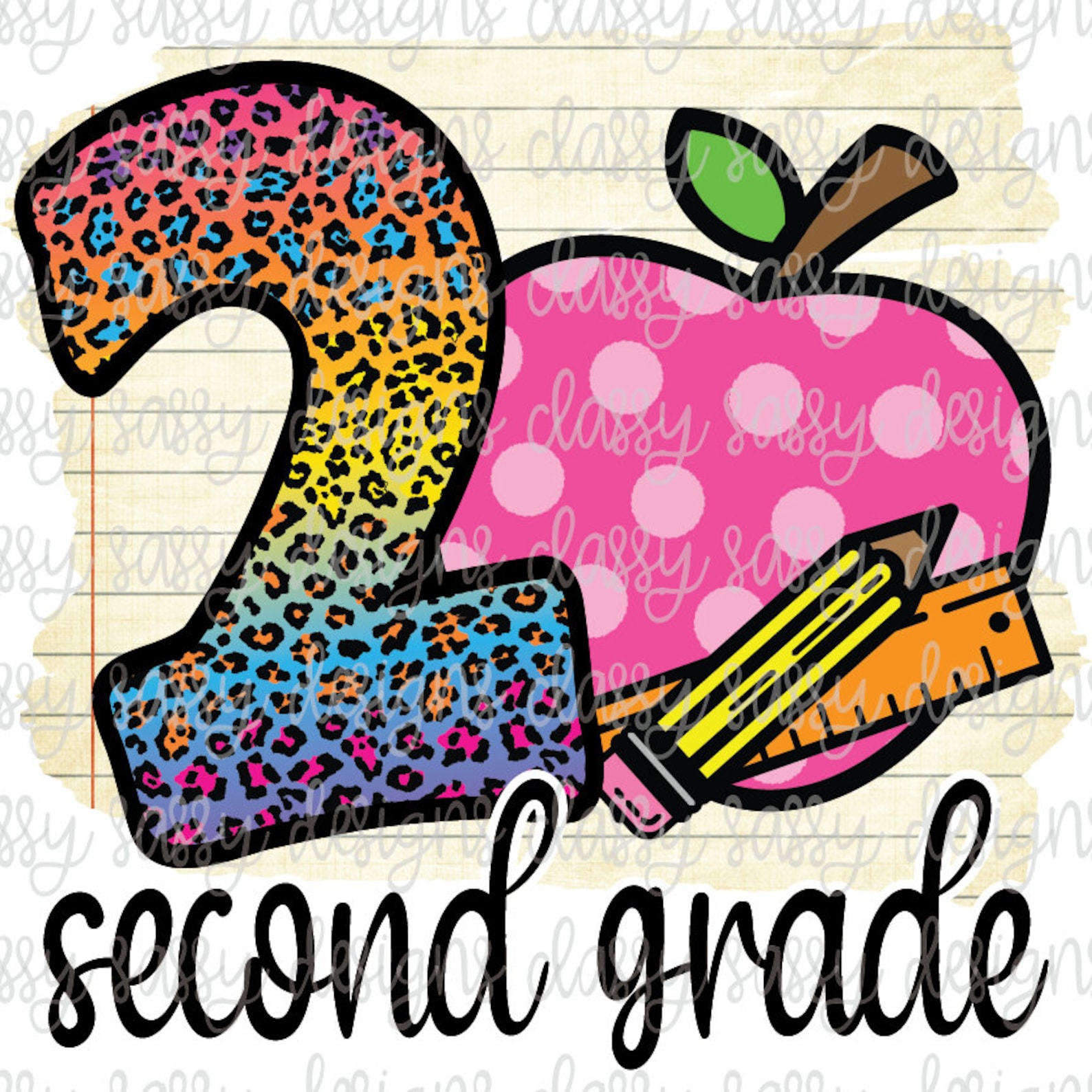 Back to School 2nd Second Grade First Day Cheetah Leopard - Etsy